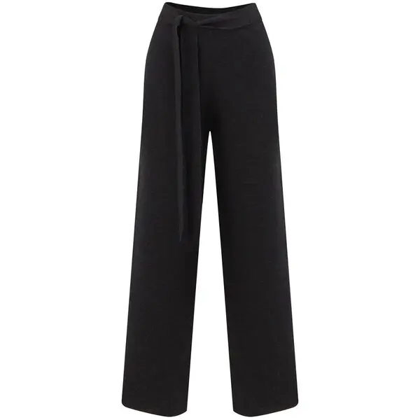 PERALUNA Bell Bottom Knit Trousers - Grey
