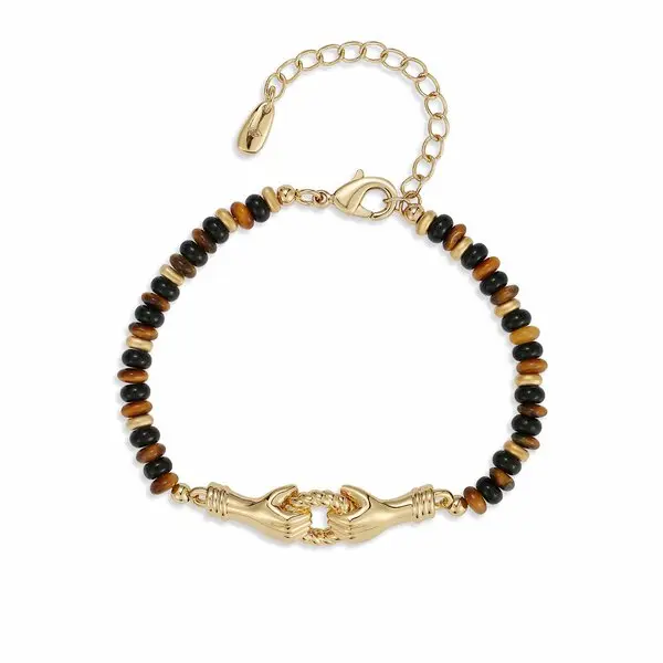 RETRO CHIC Palms Bracelet - Black/brown/gold
