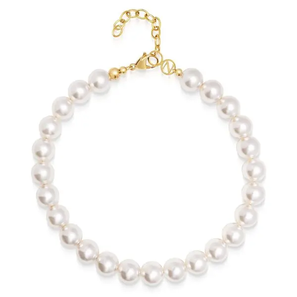NIALAYA JEWELRY Pearl Choker - White/gold