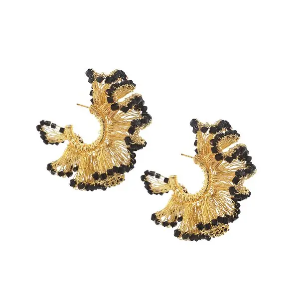 LAVISH BY TRICIA MILANEZE Rio Hoop Earrings - Gold/black