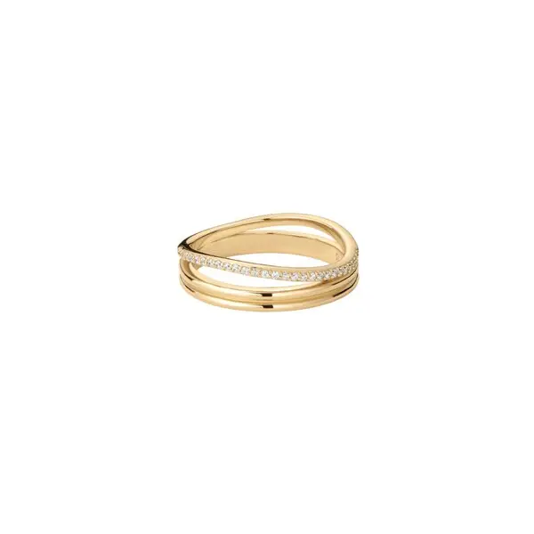 VANCHI Noor Pavé Triple Band Ring - Gold