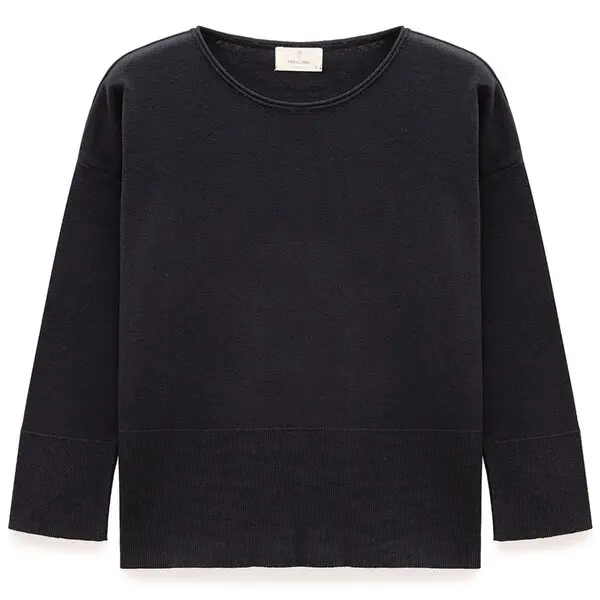 PERALUNA Rio Flat Knit Boat-neck Jumper - Black