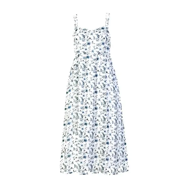 REISTOR Floral Strappy Midi Dress - Blue