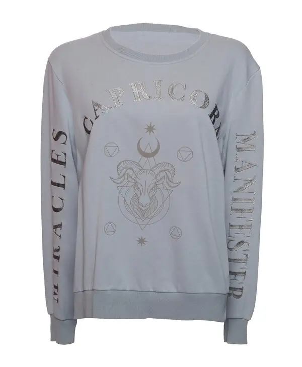 MIRACLES MANIFESTER Oversized Capricorn Sign Sweatshirt