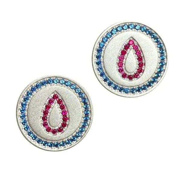 DOROTA LASAK Sweet Blood Sterling Silver Earrings - Blue/pink/silver