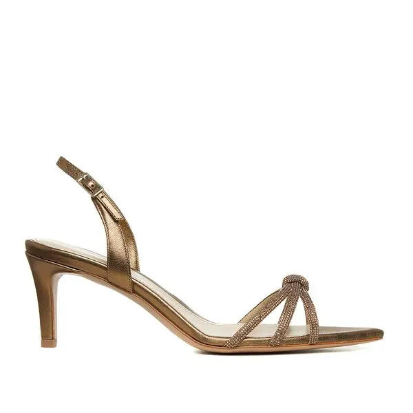 GINISSIMA Daisy Crystals And Leather Sandals - Gold