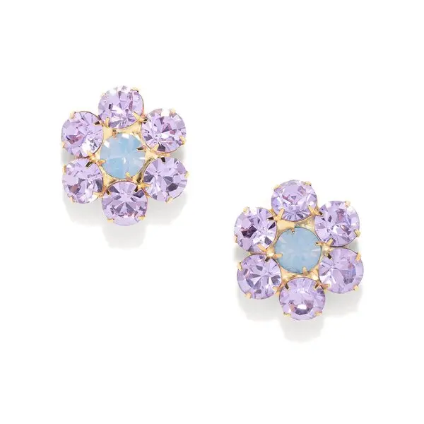 THE PINK REEF Floral Gem Stud Earrings - Pink