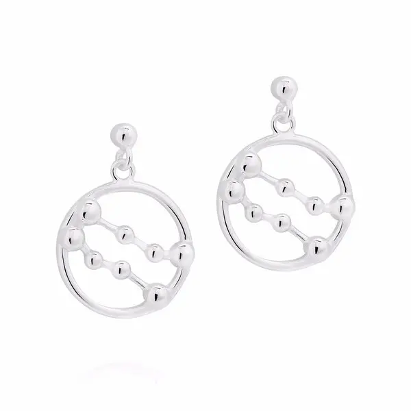 YASMIN EVERLEY JEWELLERY Gemini Astrology Drop Stud Earrings - Silver