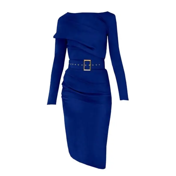 ALINA CERNATESCU Slide Electric Midi Cocktail Dress - Blue