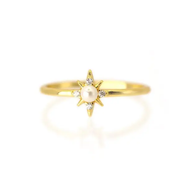 VICSTONENYC FINE JEWELRY Pearl And Diamond Yellow Ring - Gold