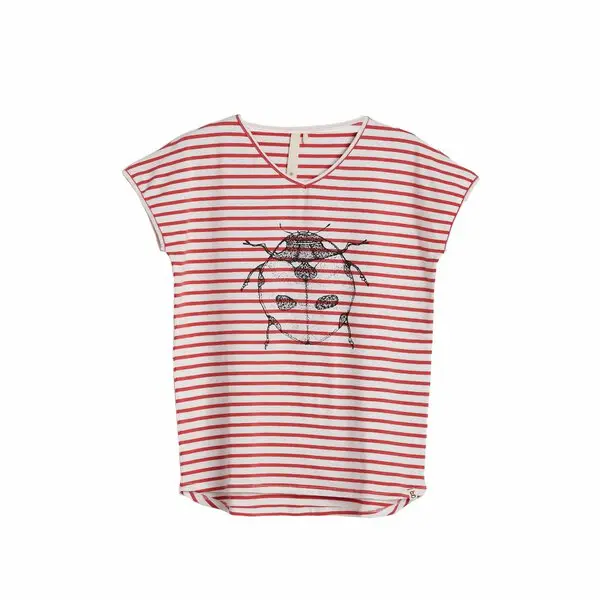 GROBUND Organic Striped T-shirt - Red