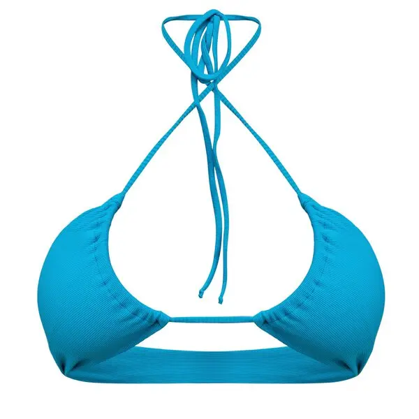 MIHARO Aaliyah Halter Bikini Top - Blue