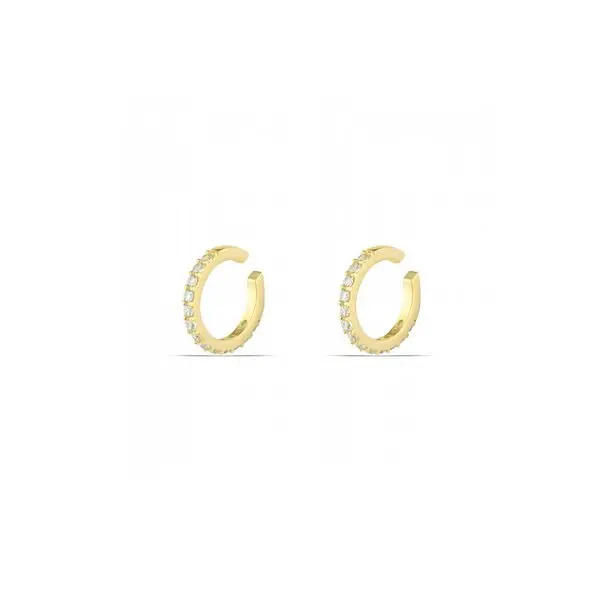 SPERO LONDON Cubic Zirconia Sterling Silver Ear Cuffs - Gold