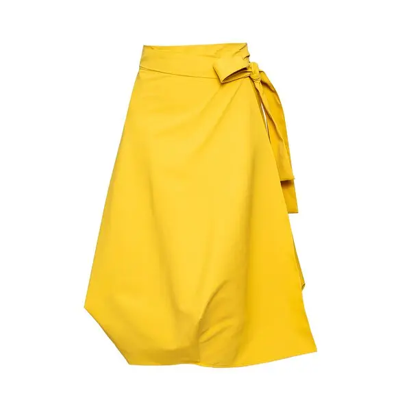 BIANCA POPP Knee Length Wrapped Skirt - Orange