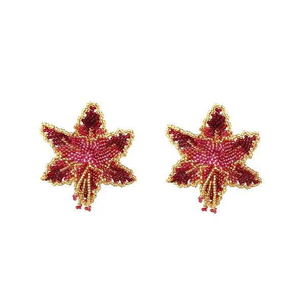 MANUELA CABRALES Selva Orchid Beaded Earrings - Pink