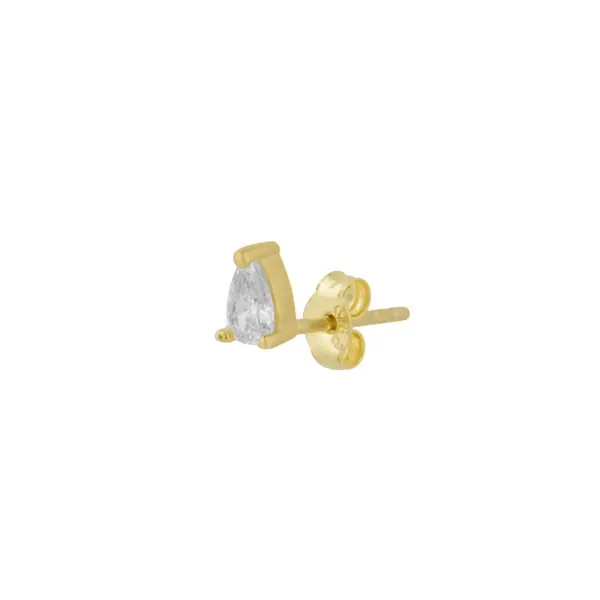 SPERO LONDON 14ct Solid Pear Stud Single Earring - Gold