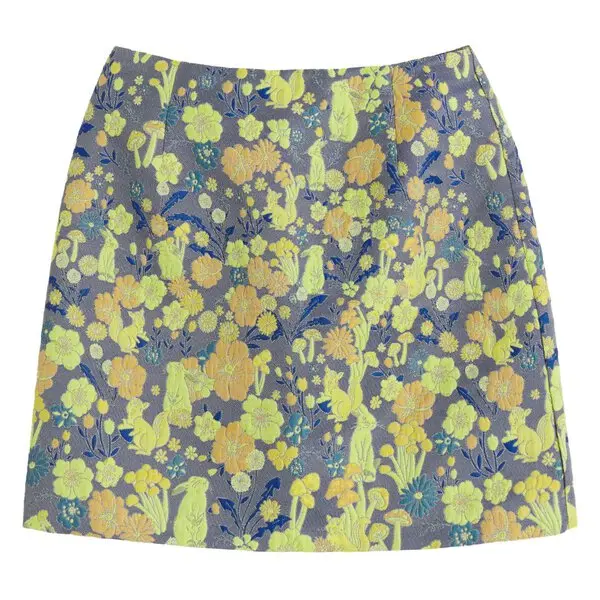LOUCHE Aubin Fairytale Jacquard Mini Skirt - Yellow