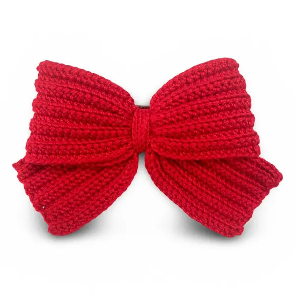 PINAR OZEVLAT Crocheted Bow Hair Clip