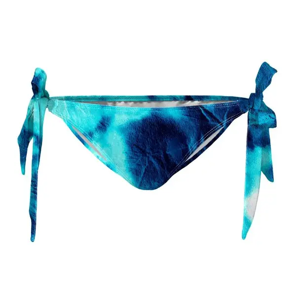 ALOHA FROM DEER Tie Dye Bikini Bottom With Bows - Blue
