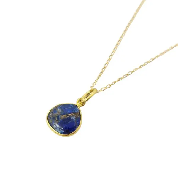 HARFI Gold Vermeil Sapphire Pendant Necklace - Gold/blue