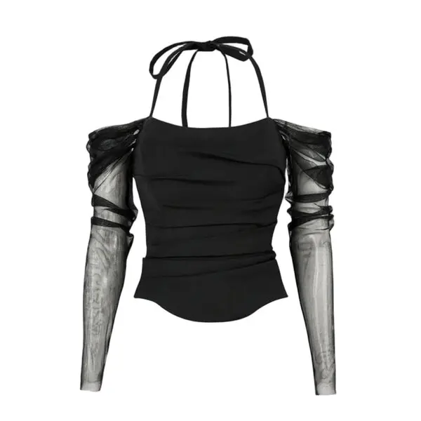 ALINA CERNATESCU Wool & Silk Tulle Corset