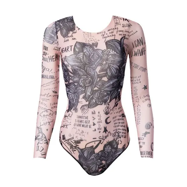 RODA SMARTSWIMWEAR Long Sleeve One-piece Swimsuit With Body Art Print - Black