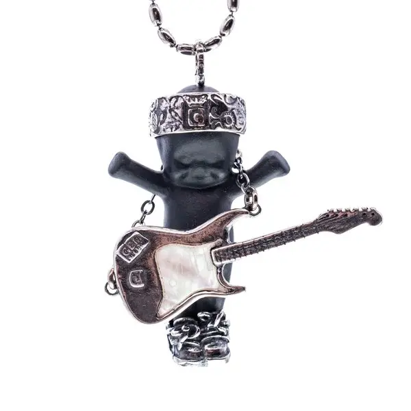 GEM KINGDOM Happy Baby Pendant - Black/silver