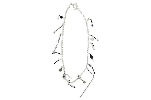 VICKISARGE Twisted Crystal Necklace - Black/silver
