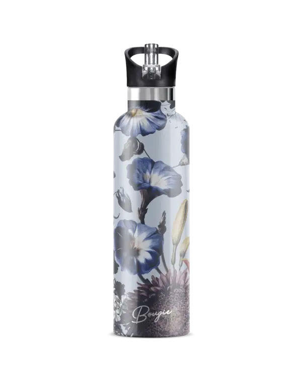 MY BOUGIE BOTTLE Nordic Fleur Insulated Water Bottle - Blue