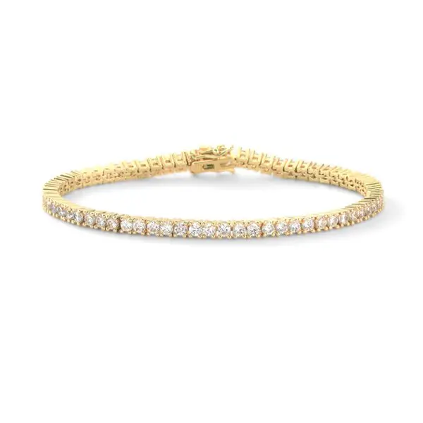 VICSTONENYC FINE JEWELRY Triple Excellent Cut Tennis Bracelet In Yellow Vermeil - Gold