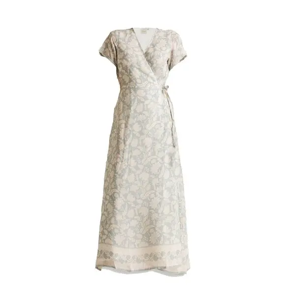 REISTOR Floral Print Maxi Wrap Dress