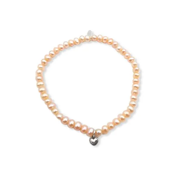FV JEWELLERY Fresh Water Pearl Stretchy Bracelet - Orange