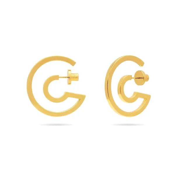 MEULIEN Open Hoop And Huggie Earrings - Gold