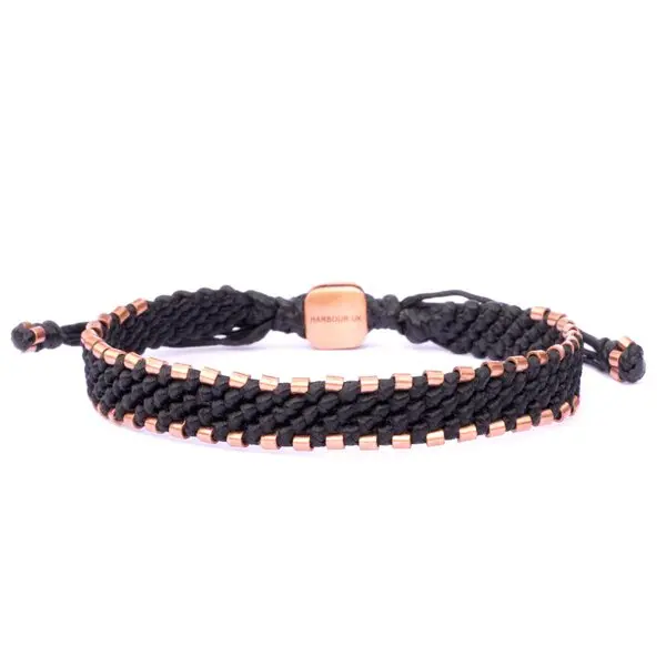 HARBOUR UK BRACELETS Braided Copper Bracelet - Black