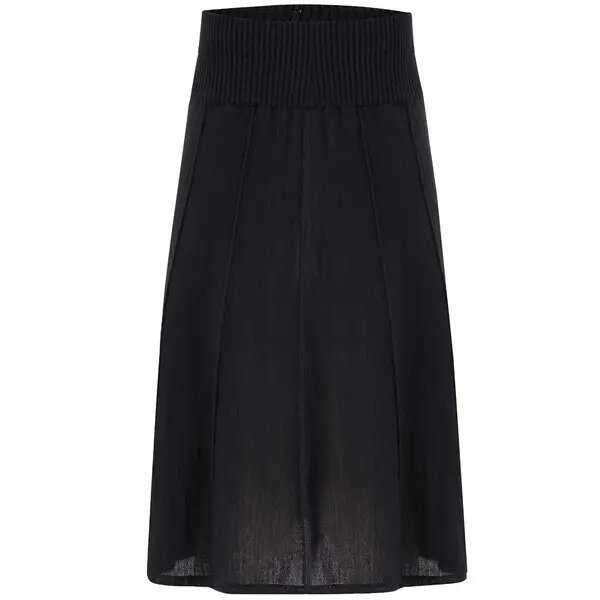 PERALUNA High-waist Knitwear Skirt - Black