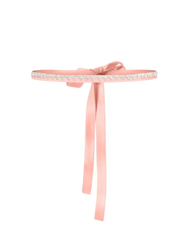 TIA DORRAINE Crystal-embellished Self-tie Belt - Orange