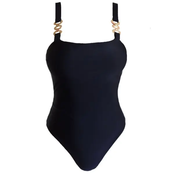 HYMNIA Athena One-piece Swimsuit With Decorative Rings - Black