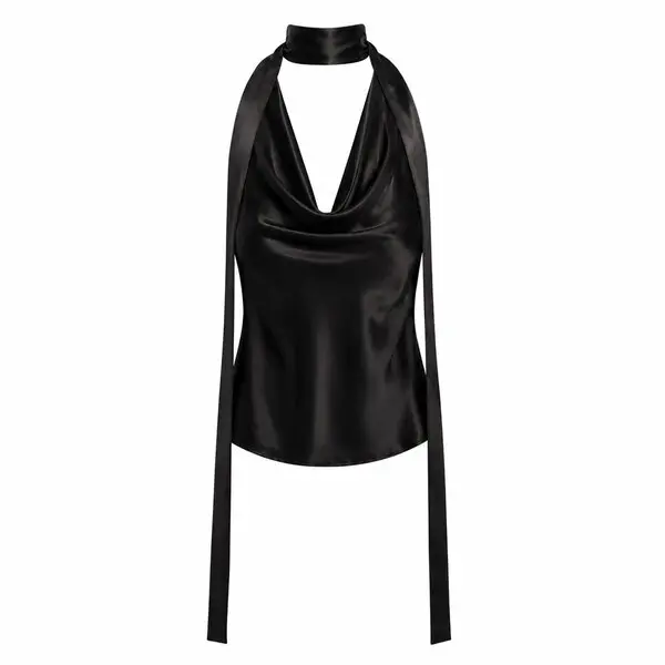 THE ETHOS STUDIO Nicholette Halter Top - Black