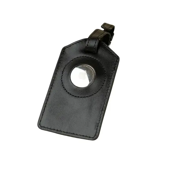 LEATHERE Leather Airtag Luggage Tag - Black