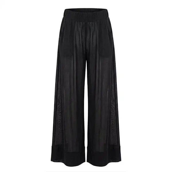 SEROTONE SWIM Mesh Palazzo Pant - Black