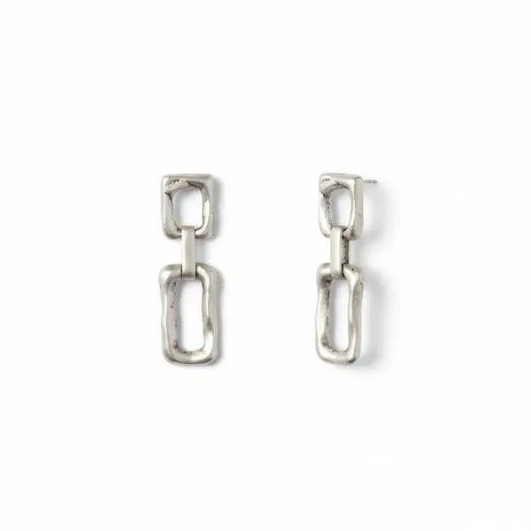 BY VIRGO Node Dangle Earrings - Silver