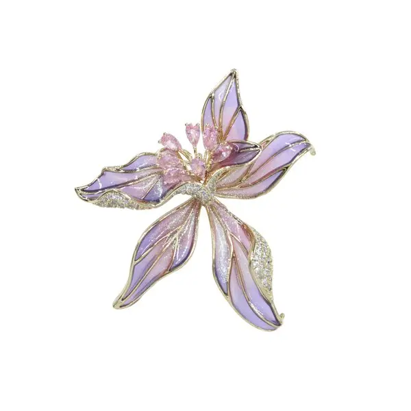 NINEMOO Iris Bloom Brooch - Pink