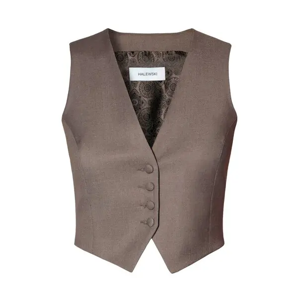AGGI BY HALEWSKI Sylvia Melange Vest - Brown