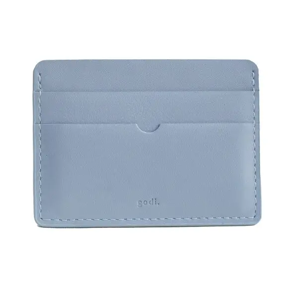 GODI. Handmade Leather Card Case Ice - Blue