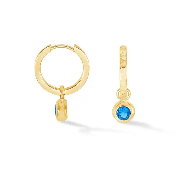 DOWER & HALL Gold Vermeil Hammered Huggie Hoop Earrings - Gold/blue