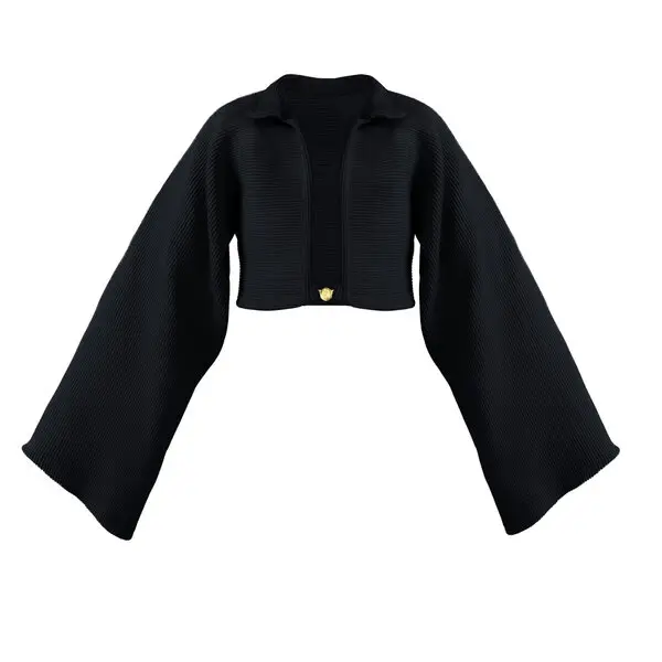 KARGEDE Rib Knit Oversized Sweater With Clasp