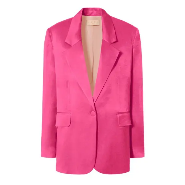 AGGI BY HALEWSKI Bellamy Satin Blazer - Pink