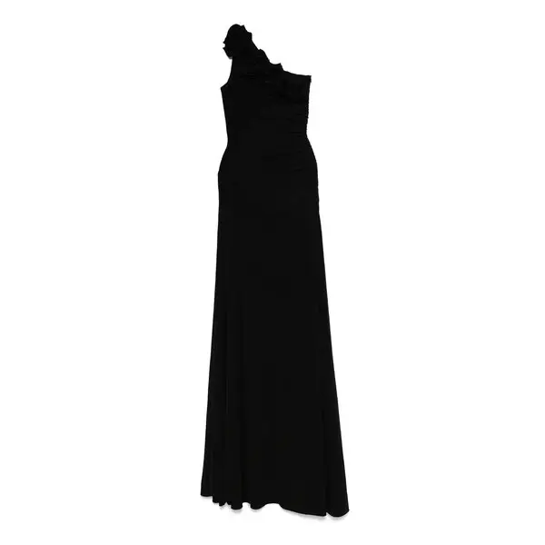 NISSA Floral-appliqué Jersey Maxi Dress