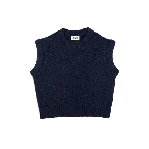 GIGI KNITWEAR Bubble Vest - Blue