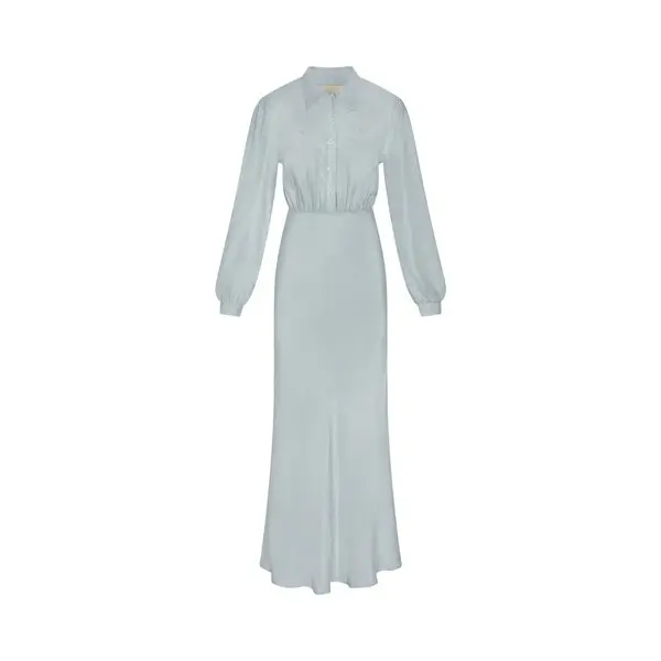 FOLK SAINT Dahlia Hazy Western Long Dress - Blue